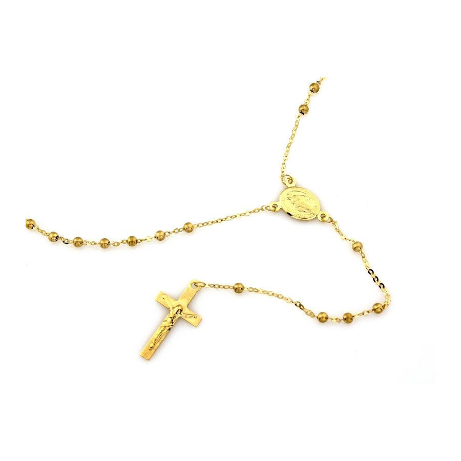 Złoty naszyjnik 585 różaniec krzyżyk prezent | MURRANO