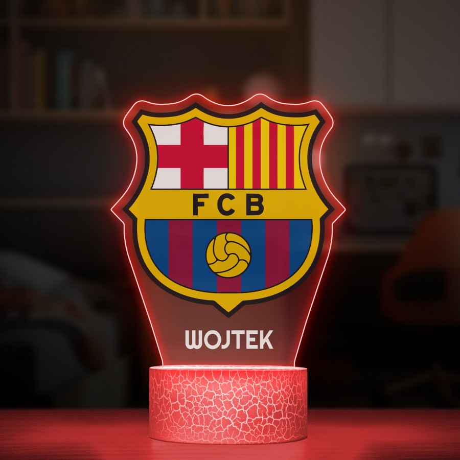 Lampka LED L 3D z nadrukiem na szkle akrylowym dla piłkarza fana FC ...